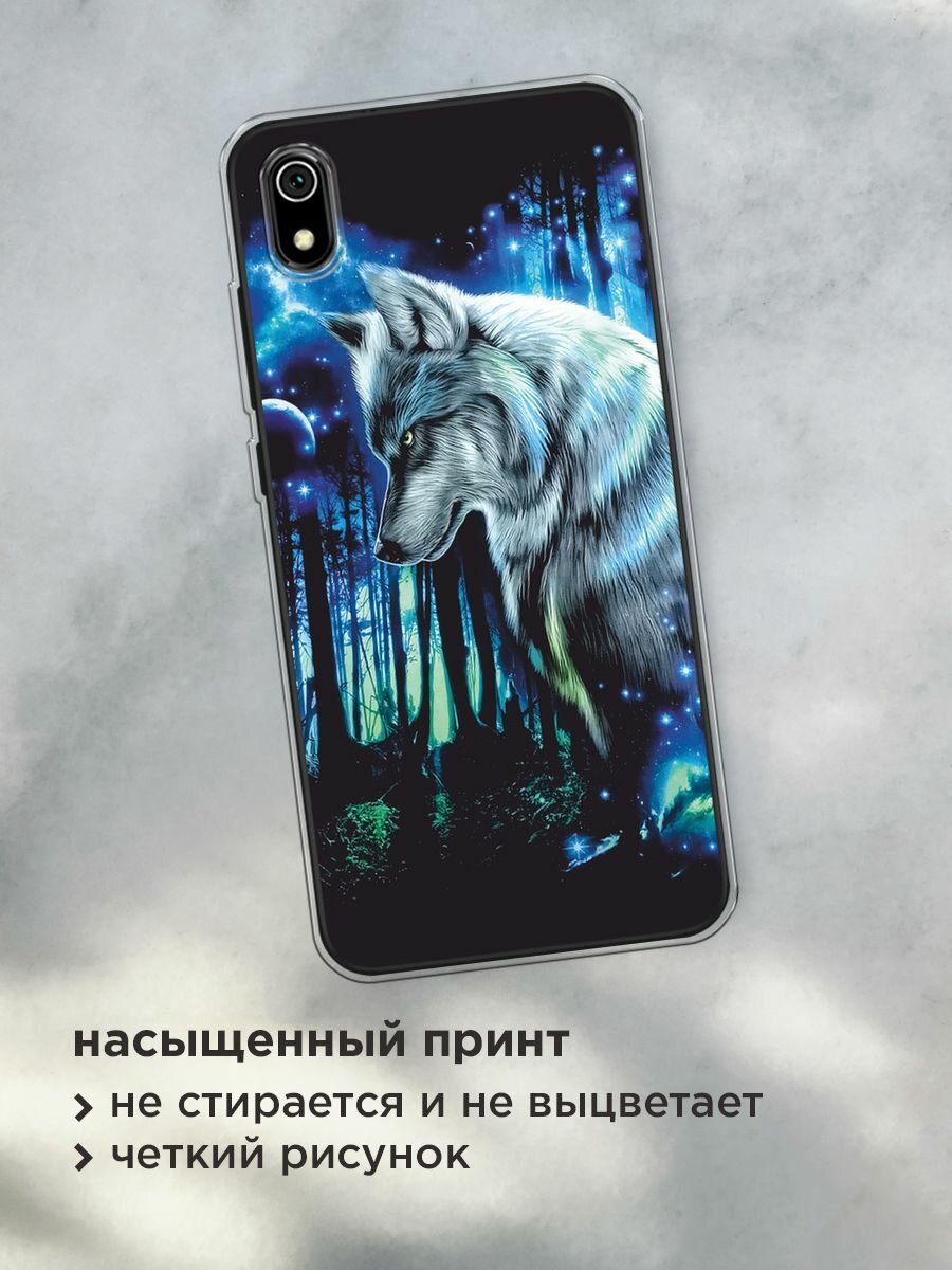 Чехол на Xiaomi Redmi 7A / Сяоми Редми 7А с принтом "Сказочный волк" — фото 1