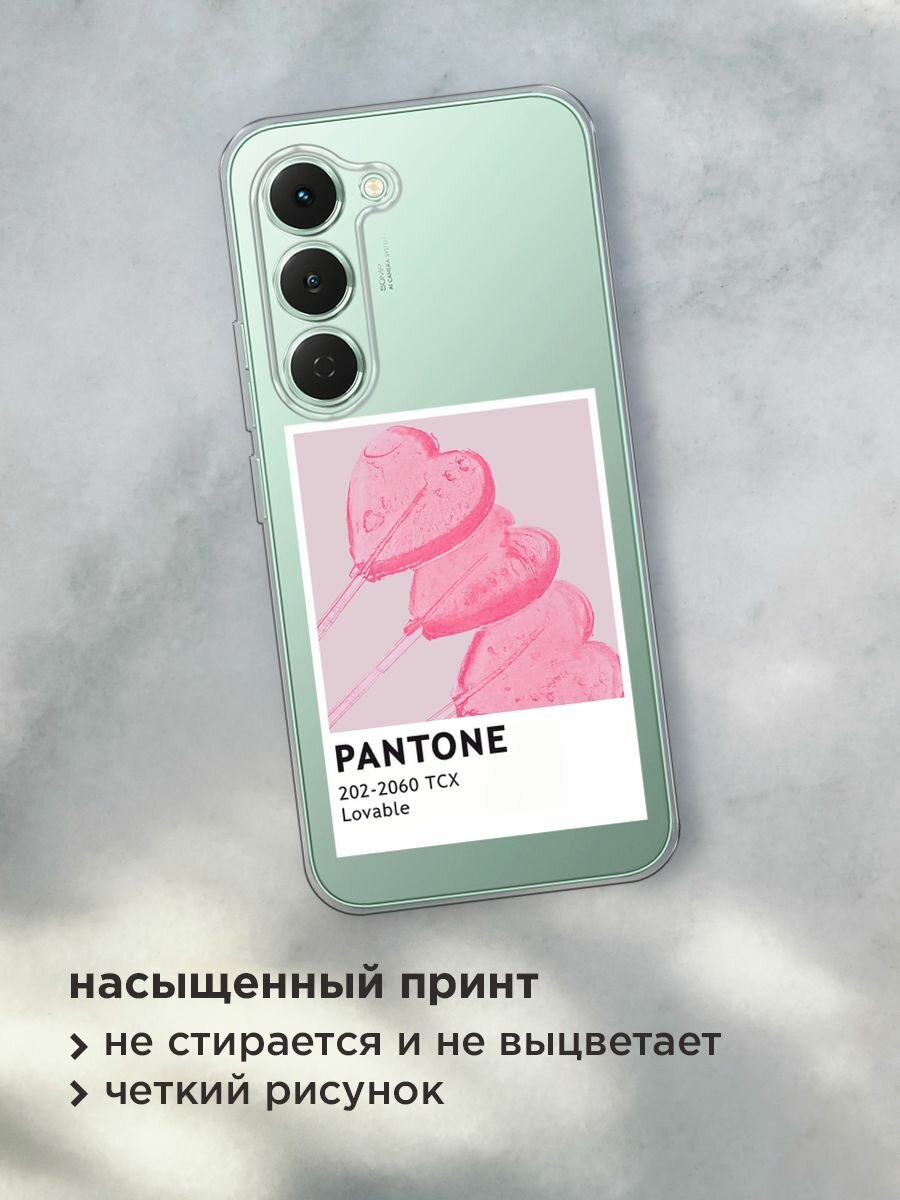 Чехол на Tecno Spark 40 Pro / Текно Спарк 40 Про с принтом "Pantone Lovable 2 - 14 февраля", прозрачный — фото 1