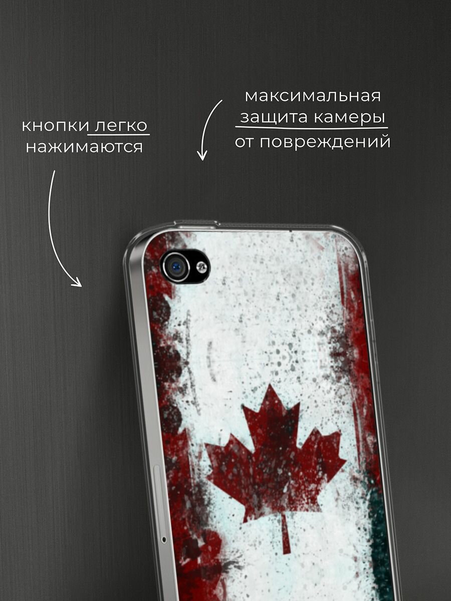 Силиконовый чехол на Apple iPhone 4/4S / Айфон 4/4S с принтом "Канада" — фото 1