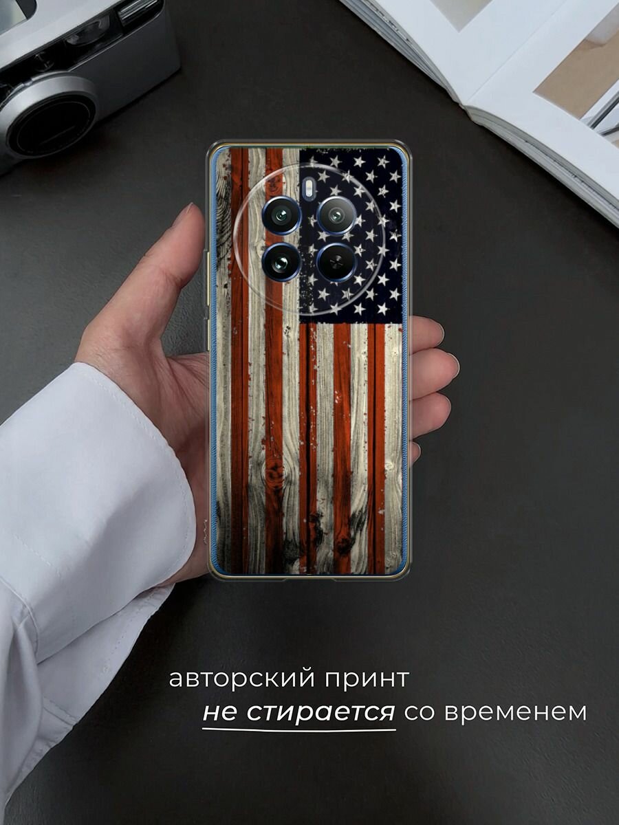 Силиконовый чехол на Realme 12 Pro / Реалми 12 Про с принтом "США" — фото 1