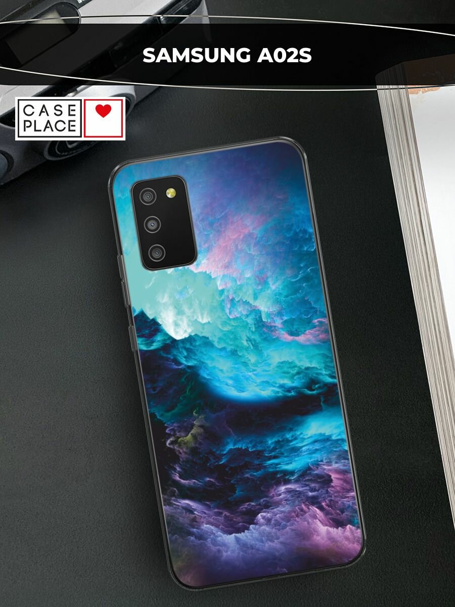Чехол на Samsung Galaxy A02s / Самсунг Галакси A02s с принтом "Бирюзовое небо"
