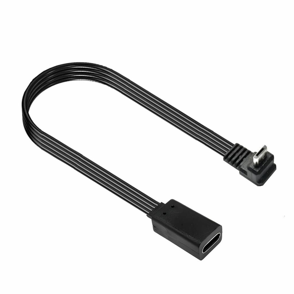 Кабель Type C к Micro USB с угловыми разъемами для зарядки и синхронизации данных для камер, смартфонов, планшетов, 0.2m - От CF до V8UP