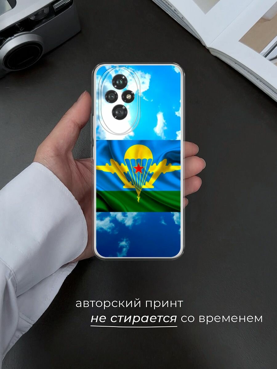 Чехол на Honor 200 / Хонор 200 с принтом "ВДВ флаг в небесах" — фото 1