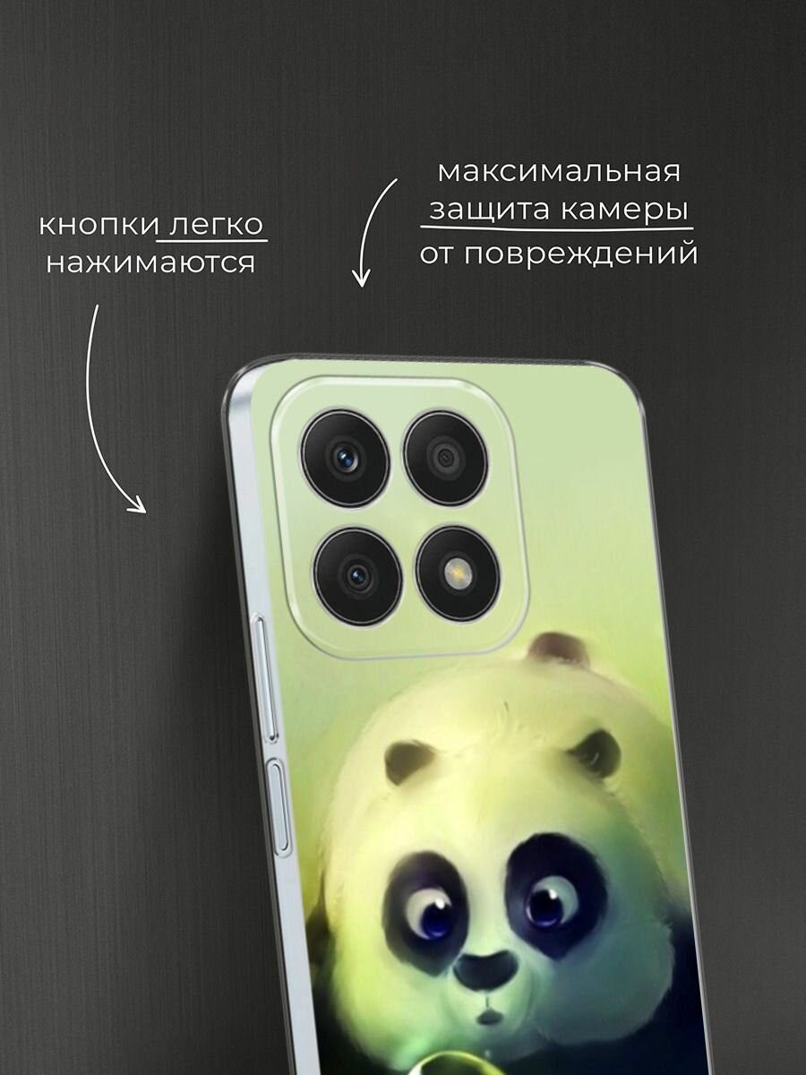 Силиконовый чехол на Honor X8A / Хонор X8A с принтом "Малыш панды" — фото 1