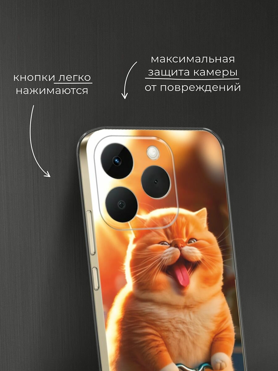 Силиконовый чехол на Realme 15T / Реалми 15Т с принтом "Кот на велике" — фото 1