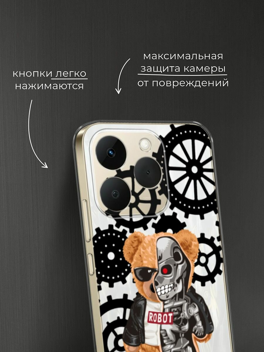 Чехол на Realme 15T / Реалми 15Т с принтом "Будущее уже здесь - 23 февраля", прозрачный — фото 1