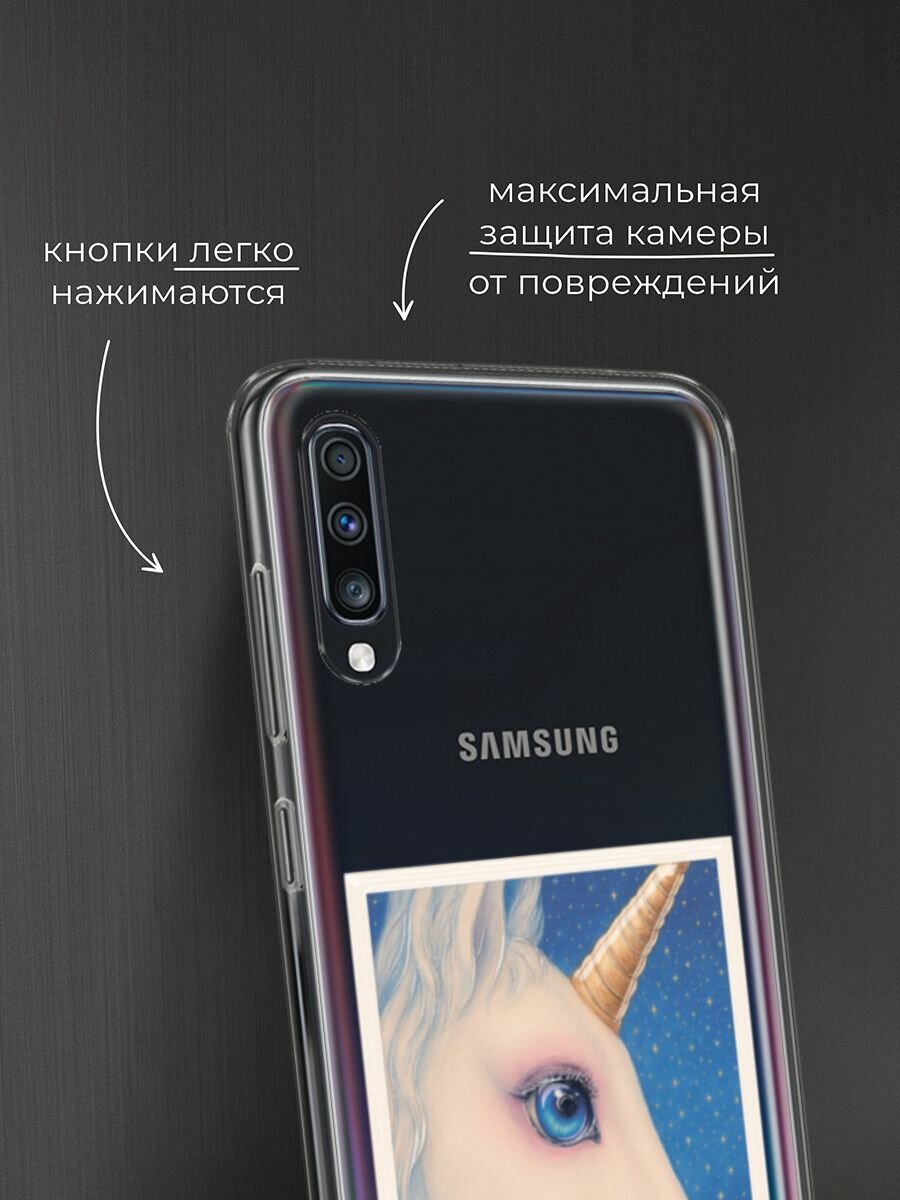 Чехол на Samsung Galaxy A70 / Самсунг Галакси А70 с принтом "Глаз единорога" — фото 1