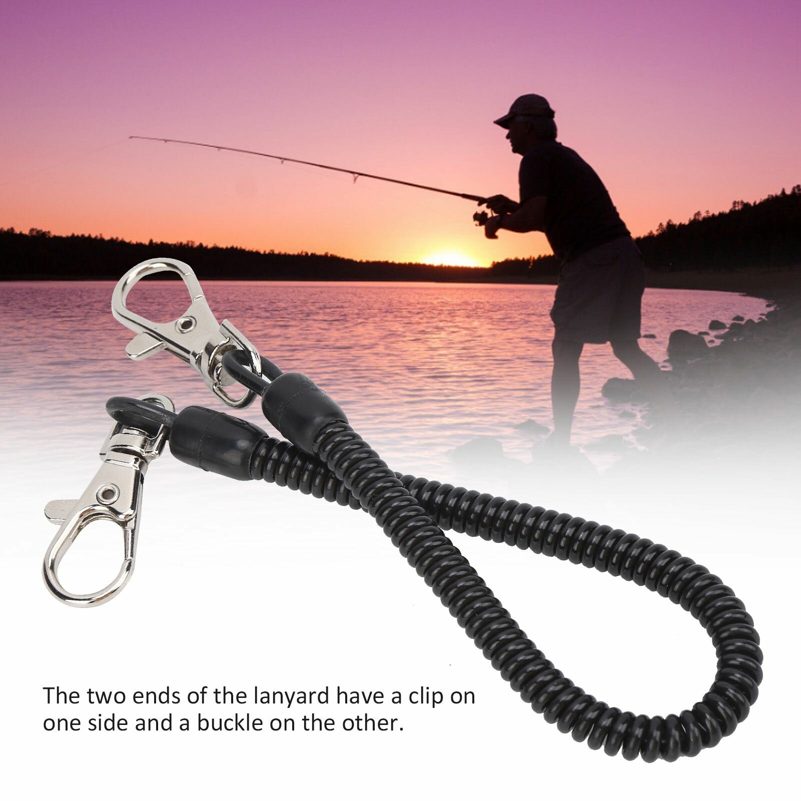 Спиральный шнур для рыбалки, пластиковый кемпинг, выдвижной страховочный трос с карабинами