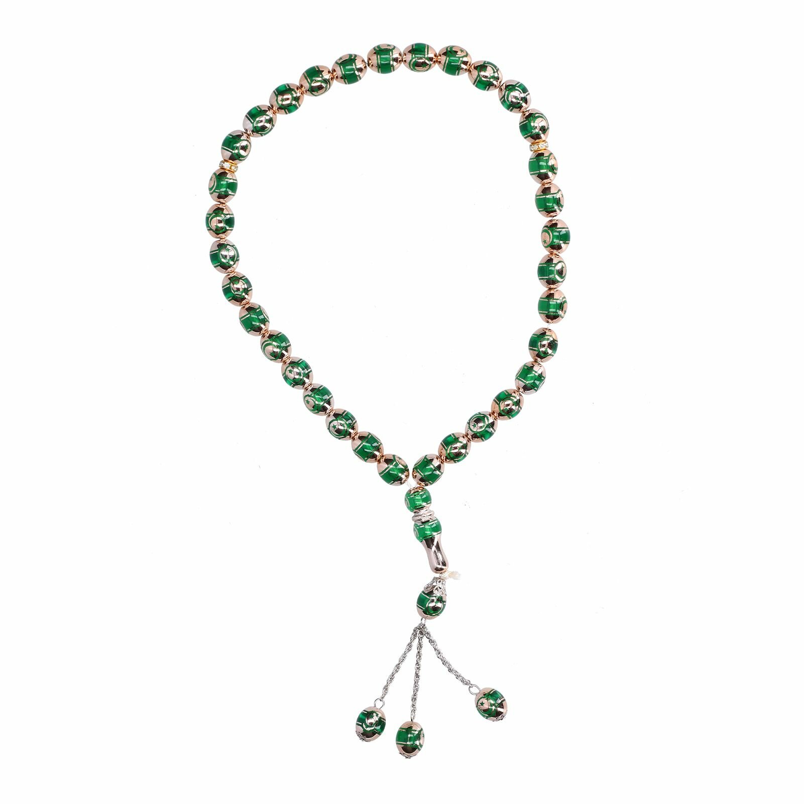 Молитвенные четки, оптическая мазерная гравировка, тонкая работа, удобные мусульманские четки, зеленый цвет