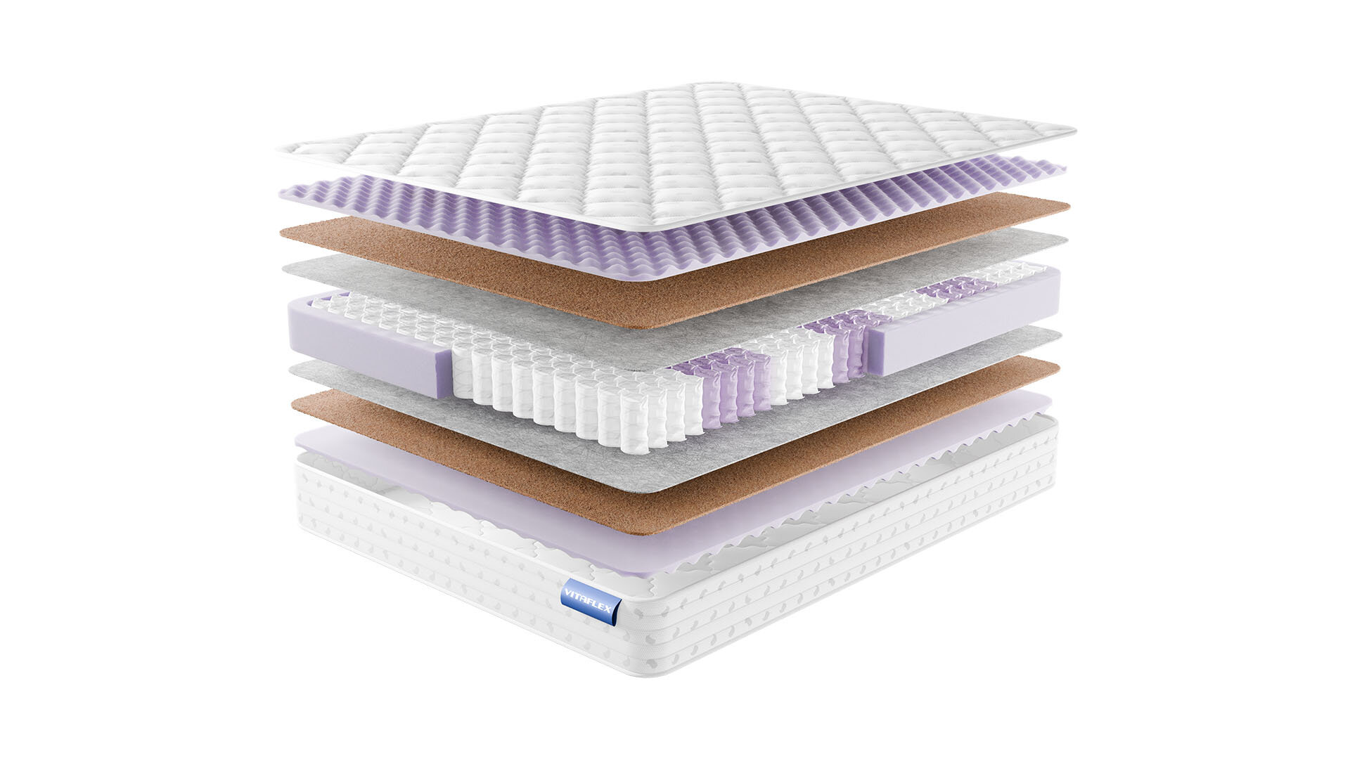 Матрас Vitaflex Balance Classic Plus 70х200 высота 20 см анатомический средней жесткости кокосовый Независимые пружины