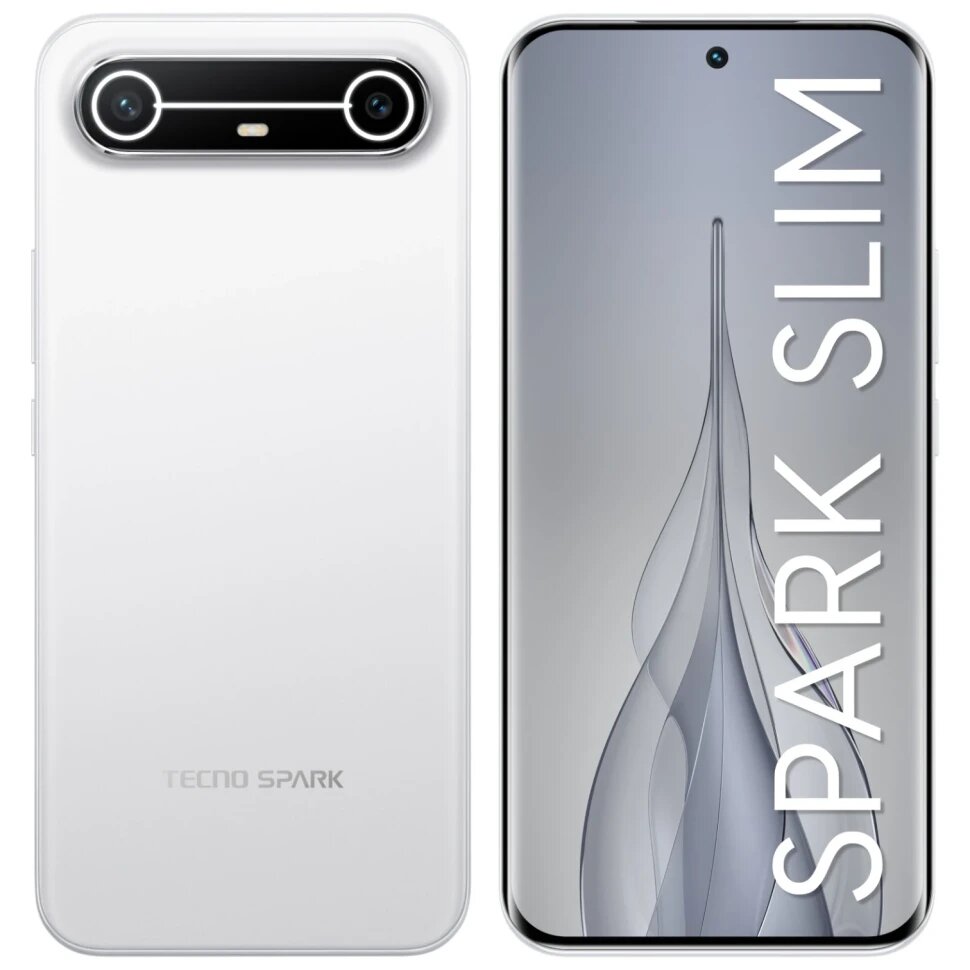 6.78" Смартфон Tecno SPARK Slim 8/256 ГБ, AMOLED, NFC, 4G, 5160 мА*ч, белый