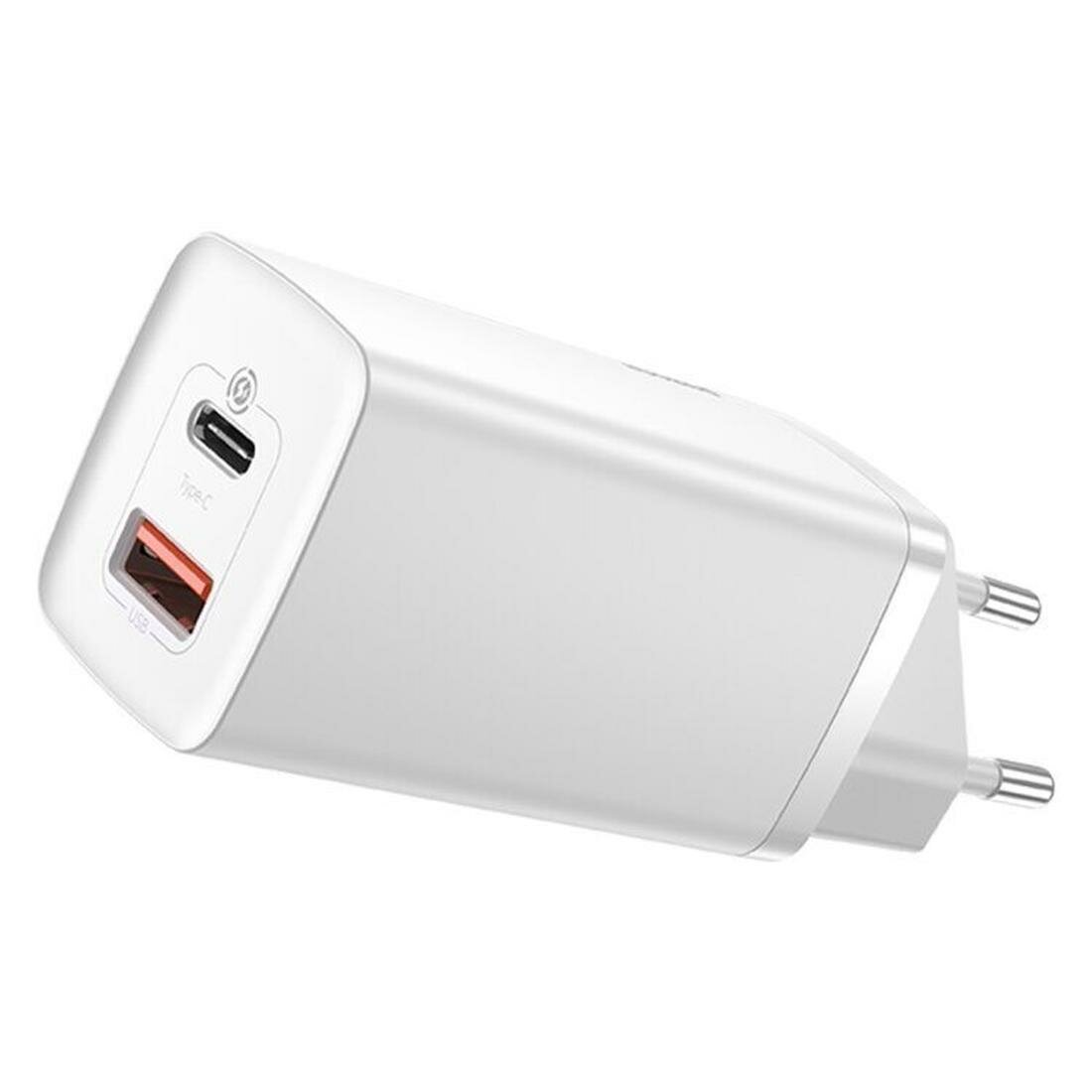 Сетевое зарядное устройство Baseus GaN2 Lite Quick Charger C+U 65W EU (CCGAN2L-B02) Белое