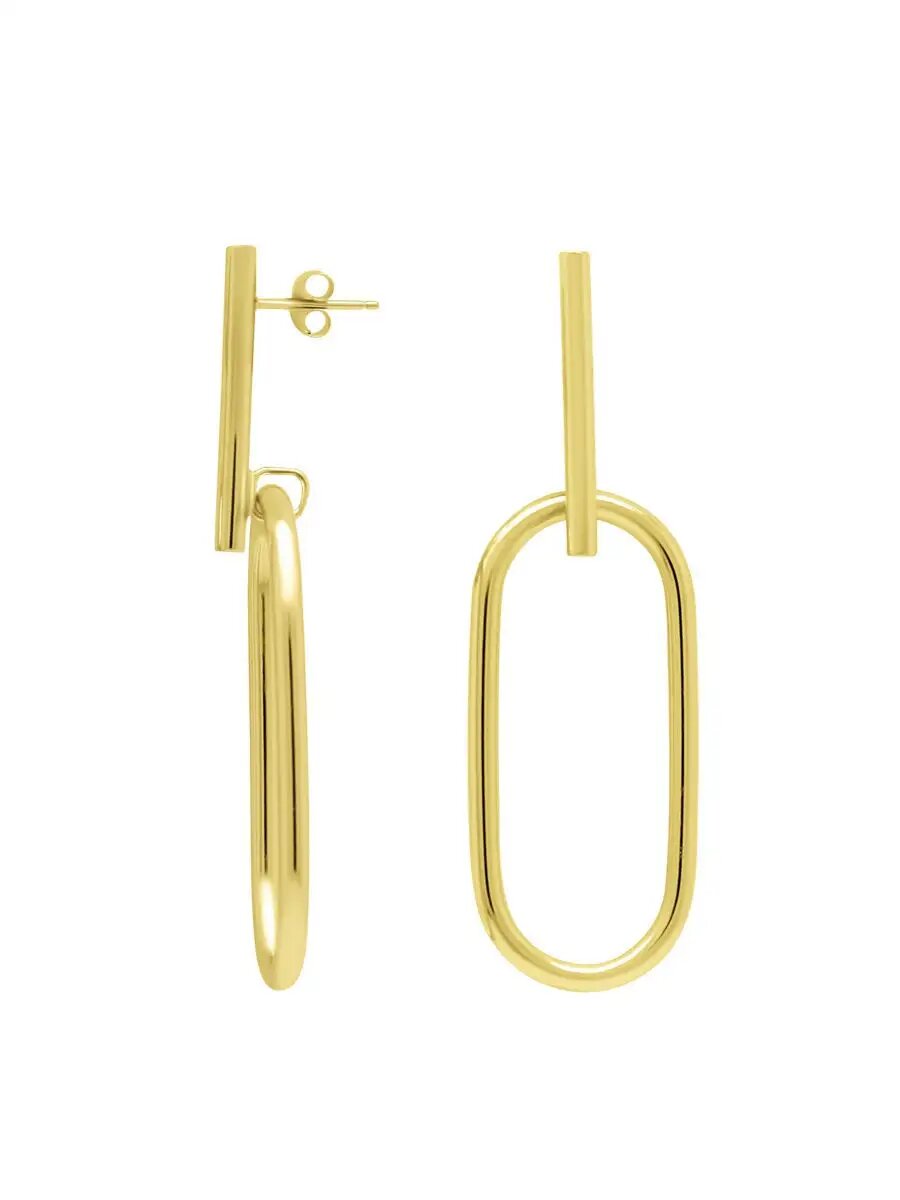 Серьги, серебро, 925 проба, золочение