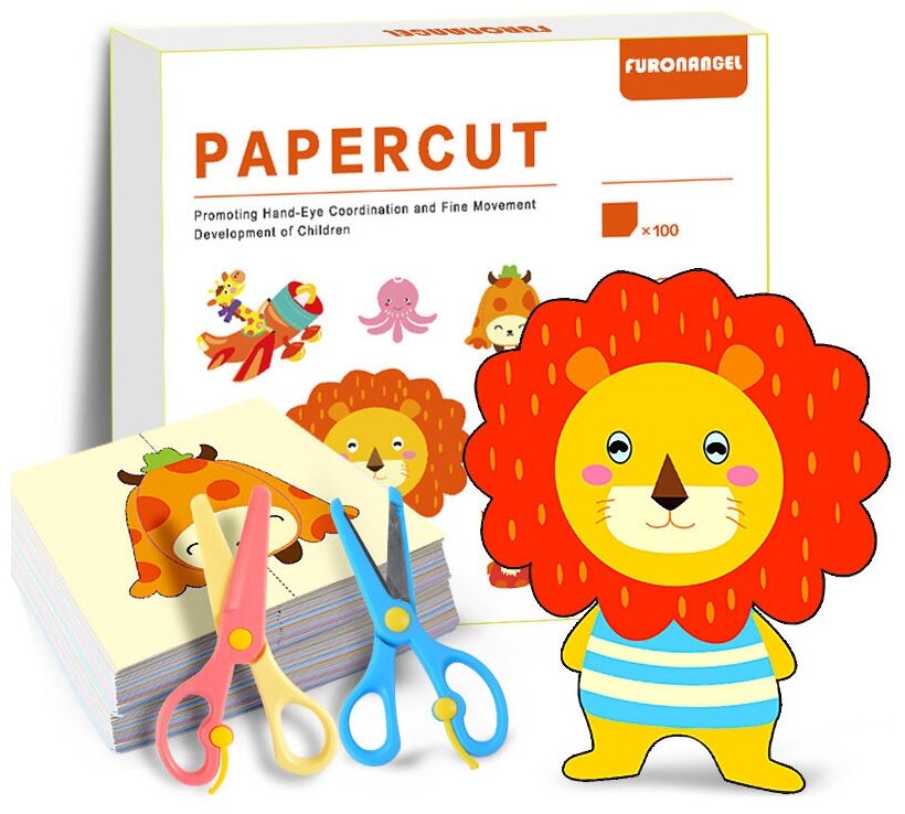 Обучающий набор для вырезания с ножницами для детей, развивающие задания Вырезалки для малышей