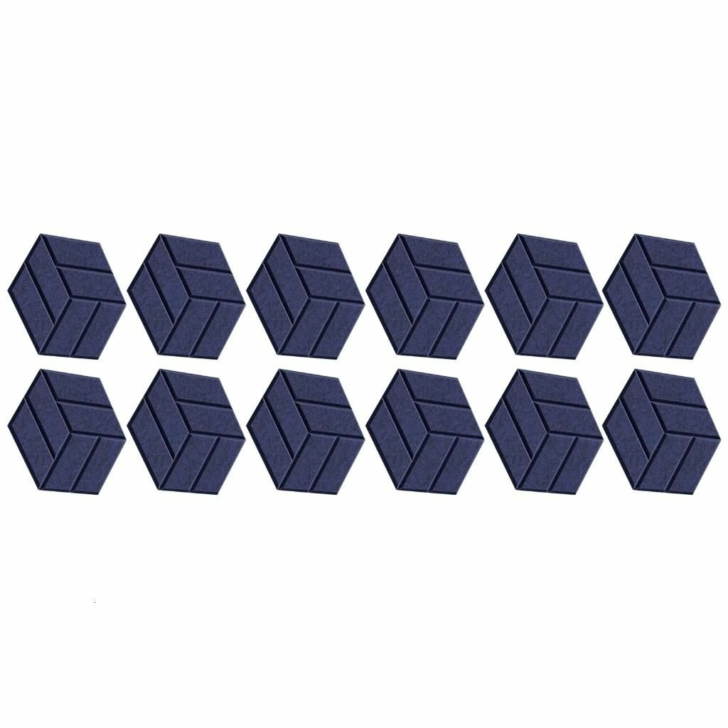 Набор из 12 самоклеящихся акустических панелей из вспененного материала Звукоизолирующие стеновые панели Подходят для студий звукозаписи и классных комнат, Темно-синий