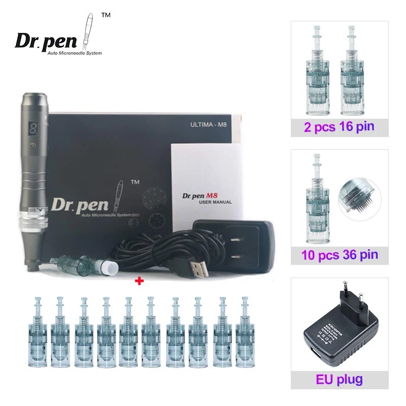 Dr.Pen Ultima M8 Беспроводной Дермапен для микродермабразии EU-10PCS 36 Pin