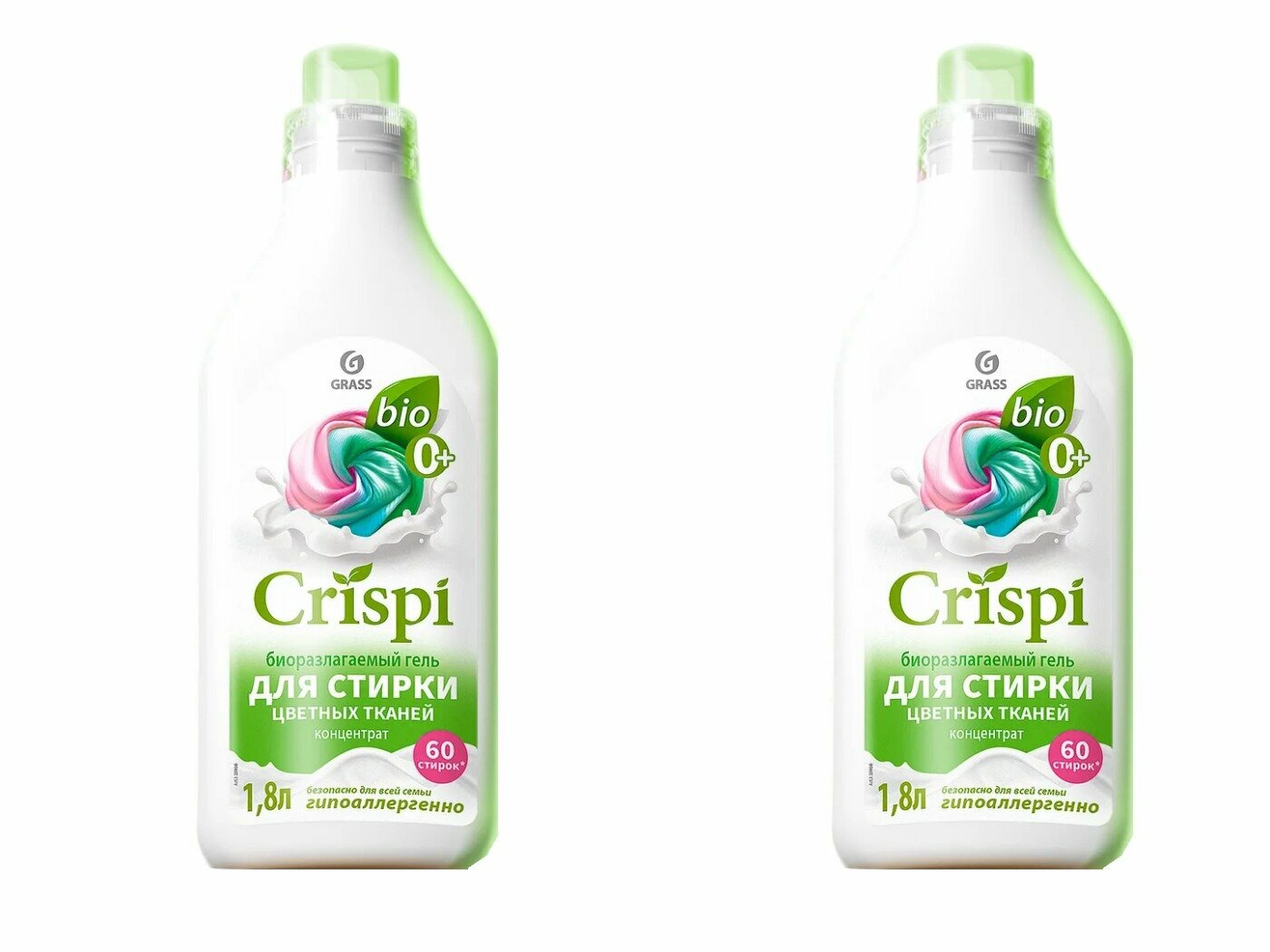 Гель для стирки GraSS, CRISPI для цветного белья, концентрат, 1800 мл, 2 шт