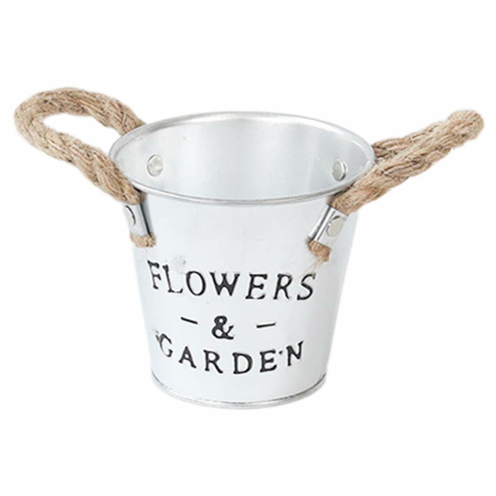 Металлическое ведро для цветов в деревенском стиле, декоративное кашпо для дома и офиса, прочное, 11x10x7.5см