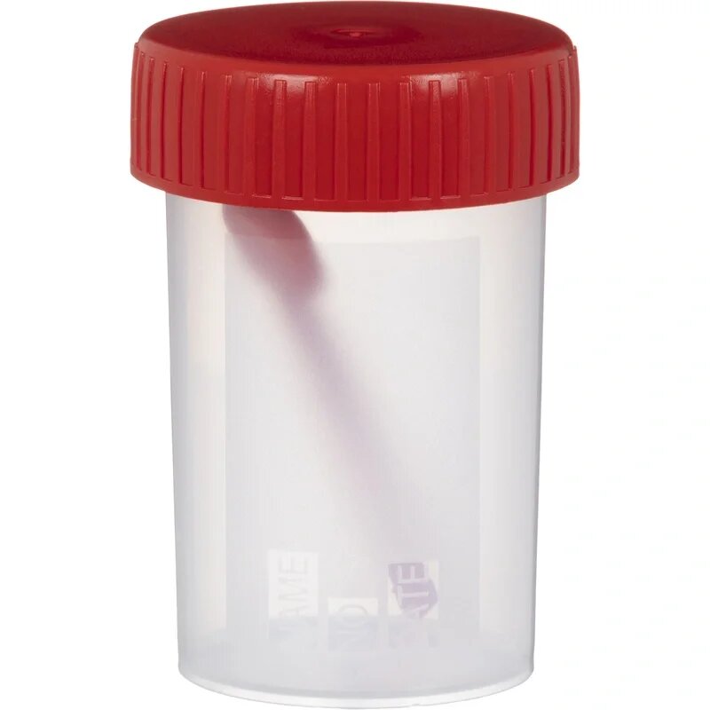 Контейнер для сбора биоматериалов Пластилаб стерильный с ложкой 60 мл 500 штук в упаковке, 2357740