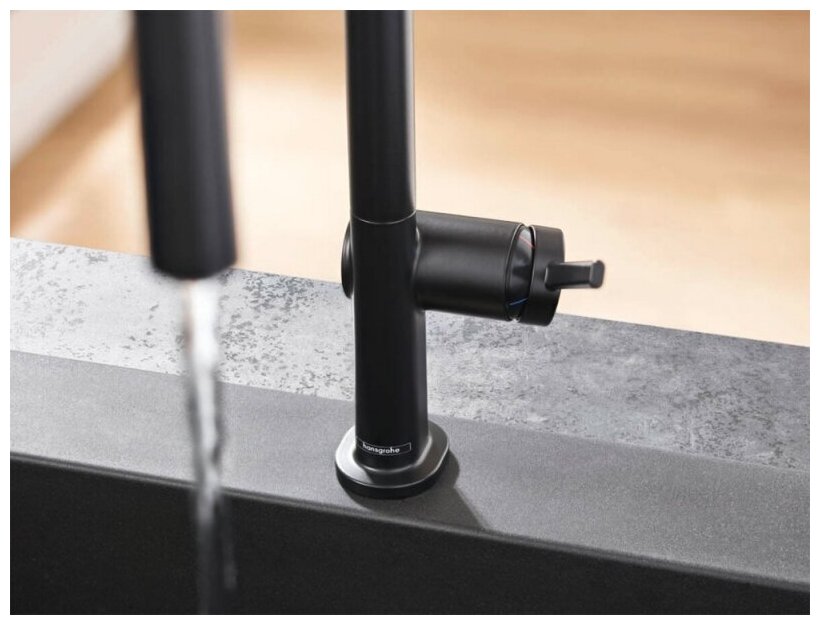 Смеситель Hansgrohe Talis 72802670, для кухни, рычажный, черный, латунь