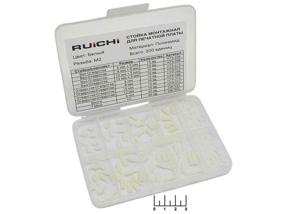 Набор стоек М2 (200 шт) белые (пласт) KIT-M2-200P-WHT