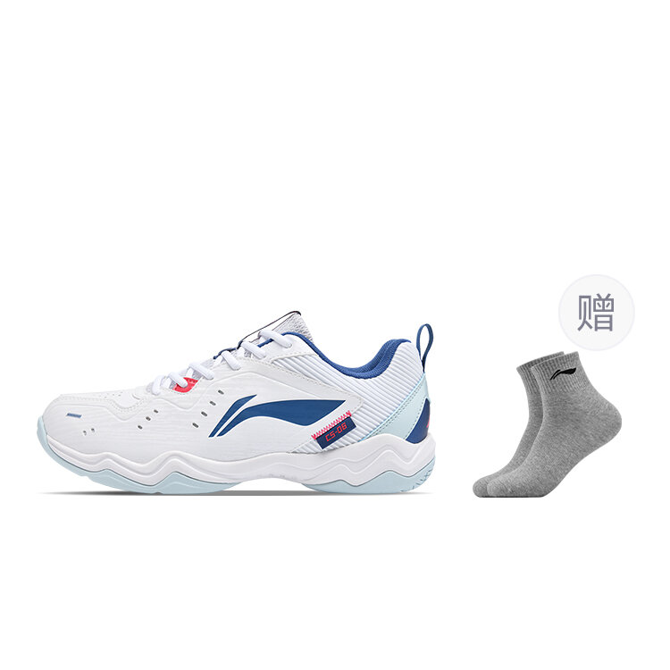 Кроссовки для бадминтона унисекс Li Ning Textile Synthetic Leather Cushioning Wear Resistant, бело-синие 37 EU