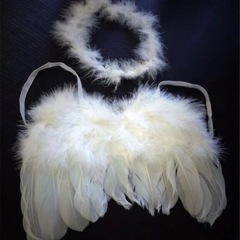 Детский костюм с крыльями феи ангела и перьев для новорожденных, 1 комплект