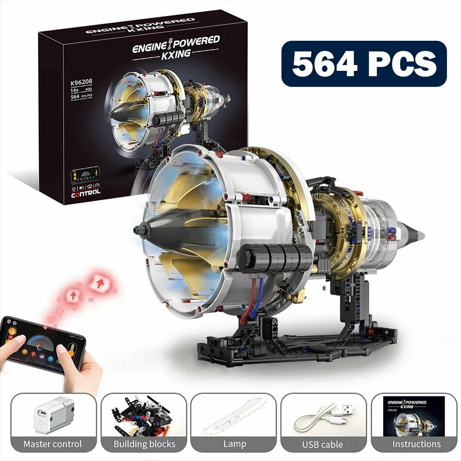 JIMITU Строительные блоки реактивный двигатель 564 деталей With Original Box