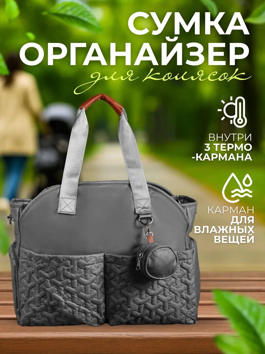 Сумка органайзер для мам/колясок/фитнес, термо