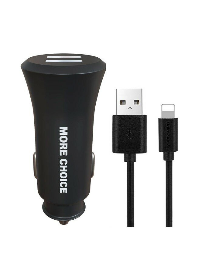 АЗУ 2USB 2.4A для Lightning 8-pin More choice AC23i (Black)