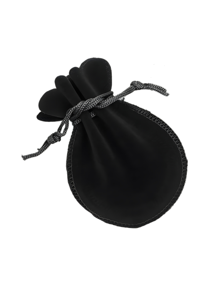 Бархатный подарочный мешочек черного цвета (9 х 7 см)