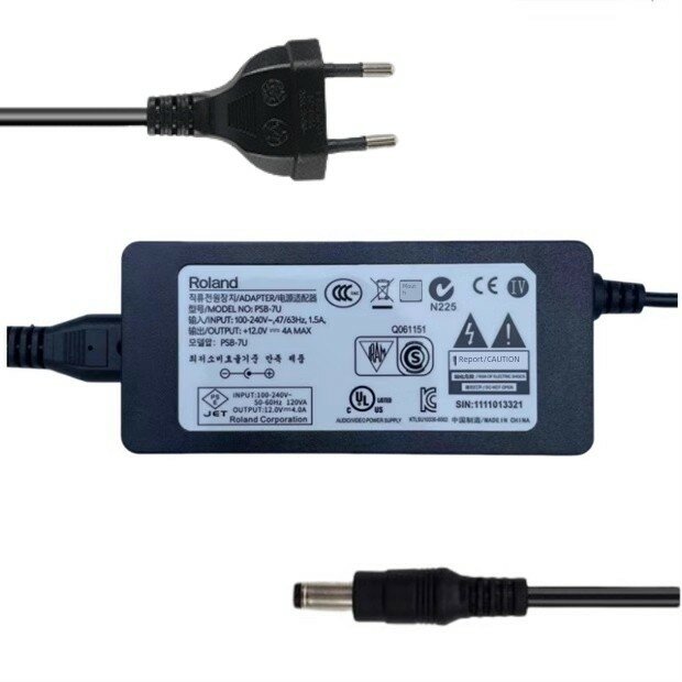 Подходит для Rland Roland PSB-7U, адаптер шнура питания для цифрового пианино, клавиатуры 12V4A Кабель европейского
