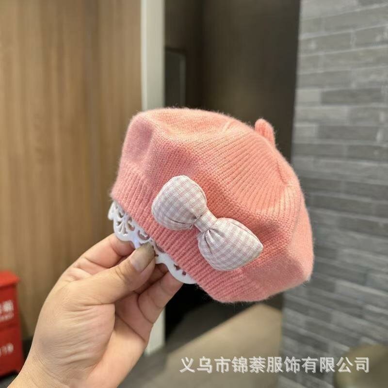 Весенне-осенний корейский вариант для мальчиков и девочек, универсальный вязаный берет ярких цветов, детская стильная повседневная шерстяная шапка, шапка художника.