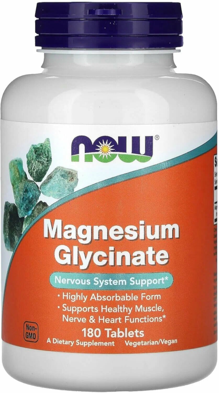 Magnesium Glycinate (Глицинат магния) 180 таблеток (Now Foods)