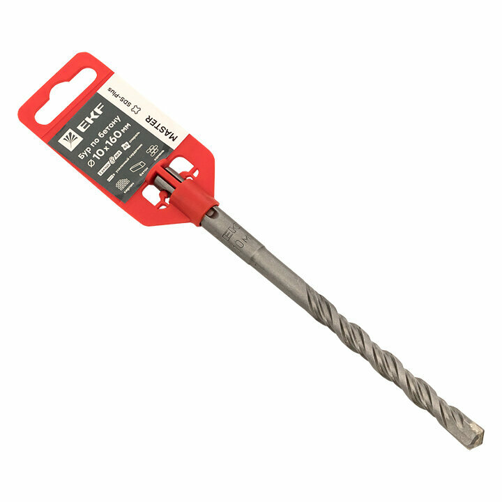 Бур EKF по бетону SDS-plus 10х160 мм, 2 резца 4S спираль