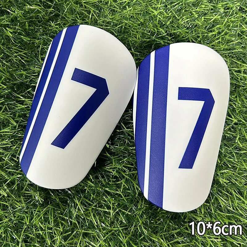 Защитные щитки на голень с номером 7, синие, 10x6 см