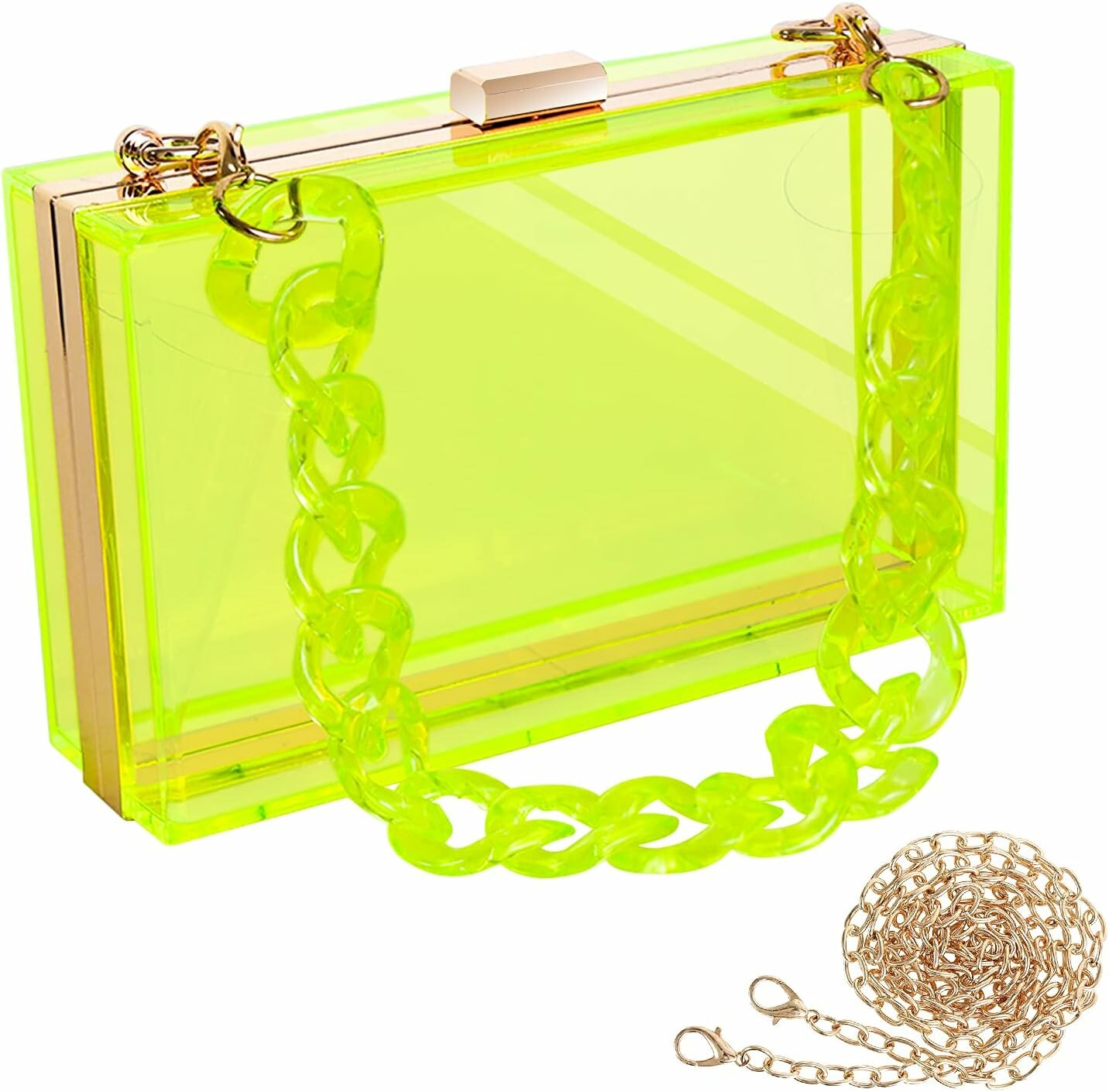 DINGXIAN Прозрачная сумочка для женщин Акриловая коробка-клатч, Маленький прозрачный кроссбоди вечерняя сумочка с золотой цепью для стадиона