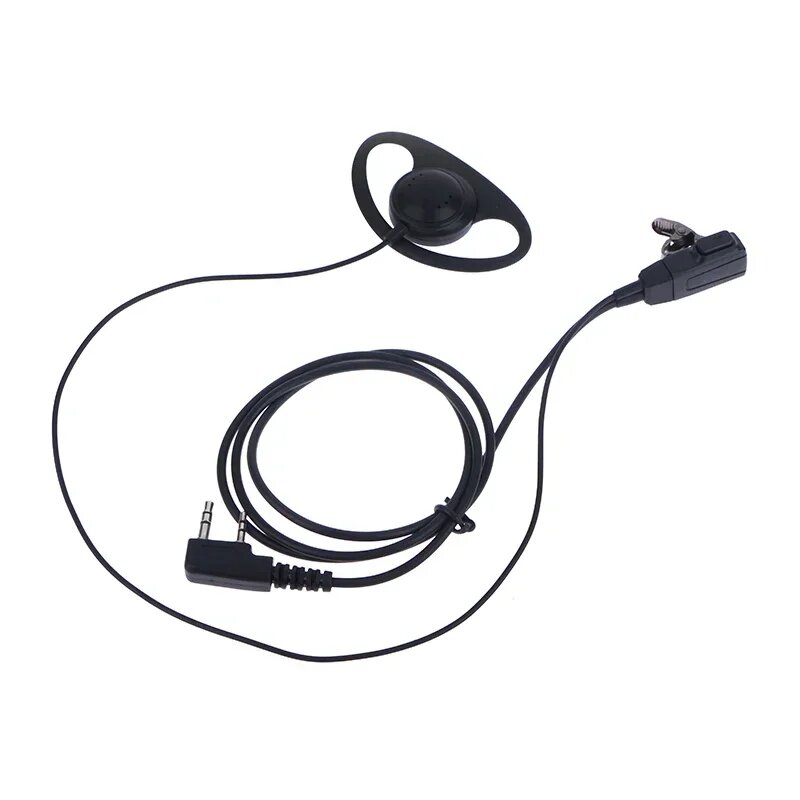 Мягкий ушной крючок 2-контактный PTT с микрофоном для рации UV-5R