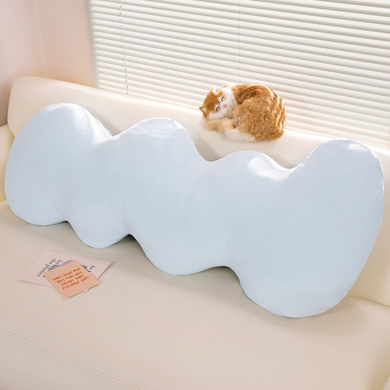 Декоративная подушка в форме длинного облака из ледяного шелка для дивана в гостиной/для сна на боку