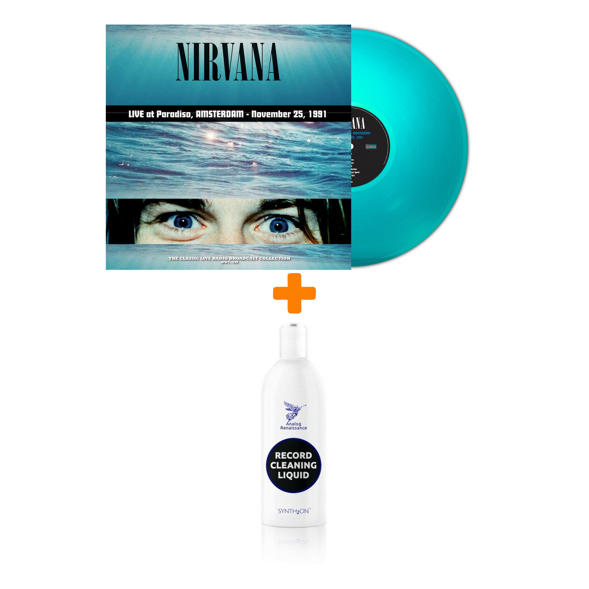 Nirvana Live At Paradiso Amsterdam 1991 Coloured Turquoise Vinyl LP + Жидкость моющая для чистки винила