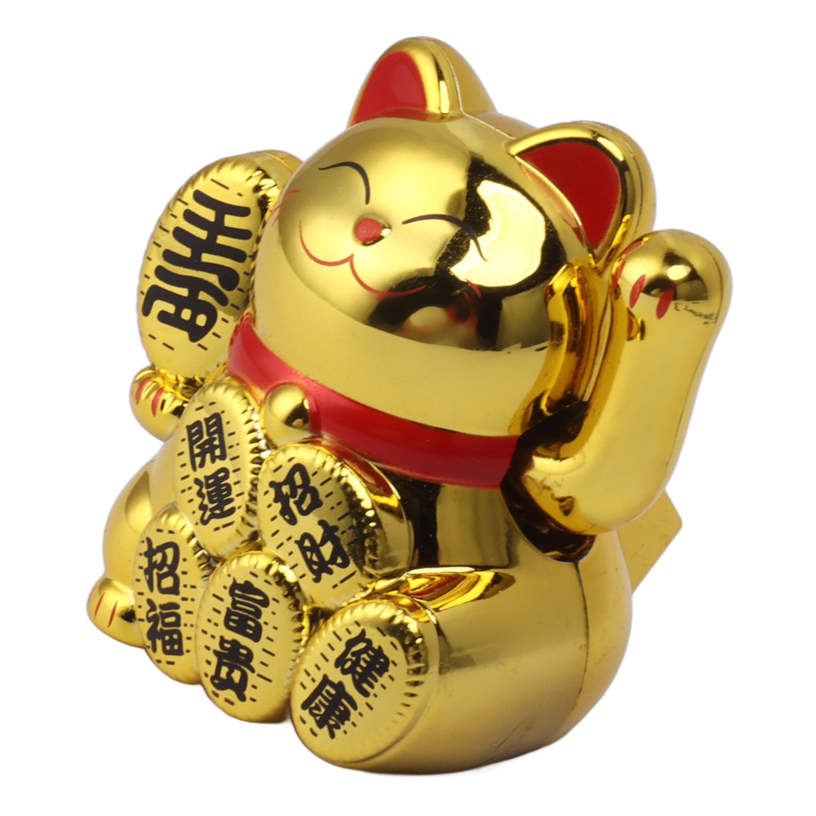 Lucky Cat на солнечной энергии, 2-дюймовый мини-милый солнечный развевающийся кот Lucky Wealth, приветствующий кот для домашнего украшения автомобиля, золото
