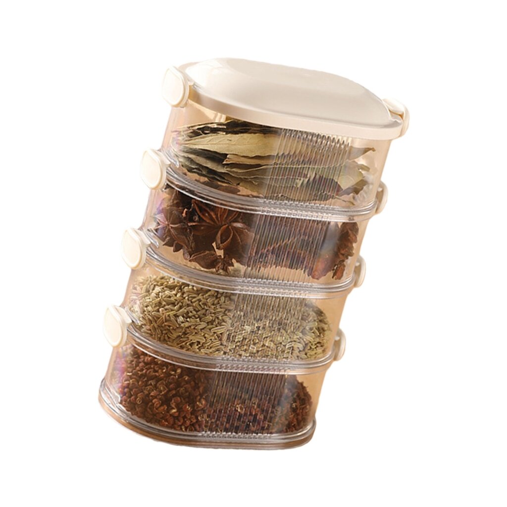 Пластиковый Лоток Для Специй с Прозрачной Крышкой Решение Для Хранения Приправ На Кухне