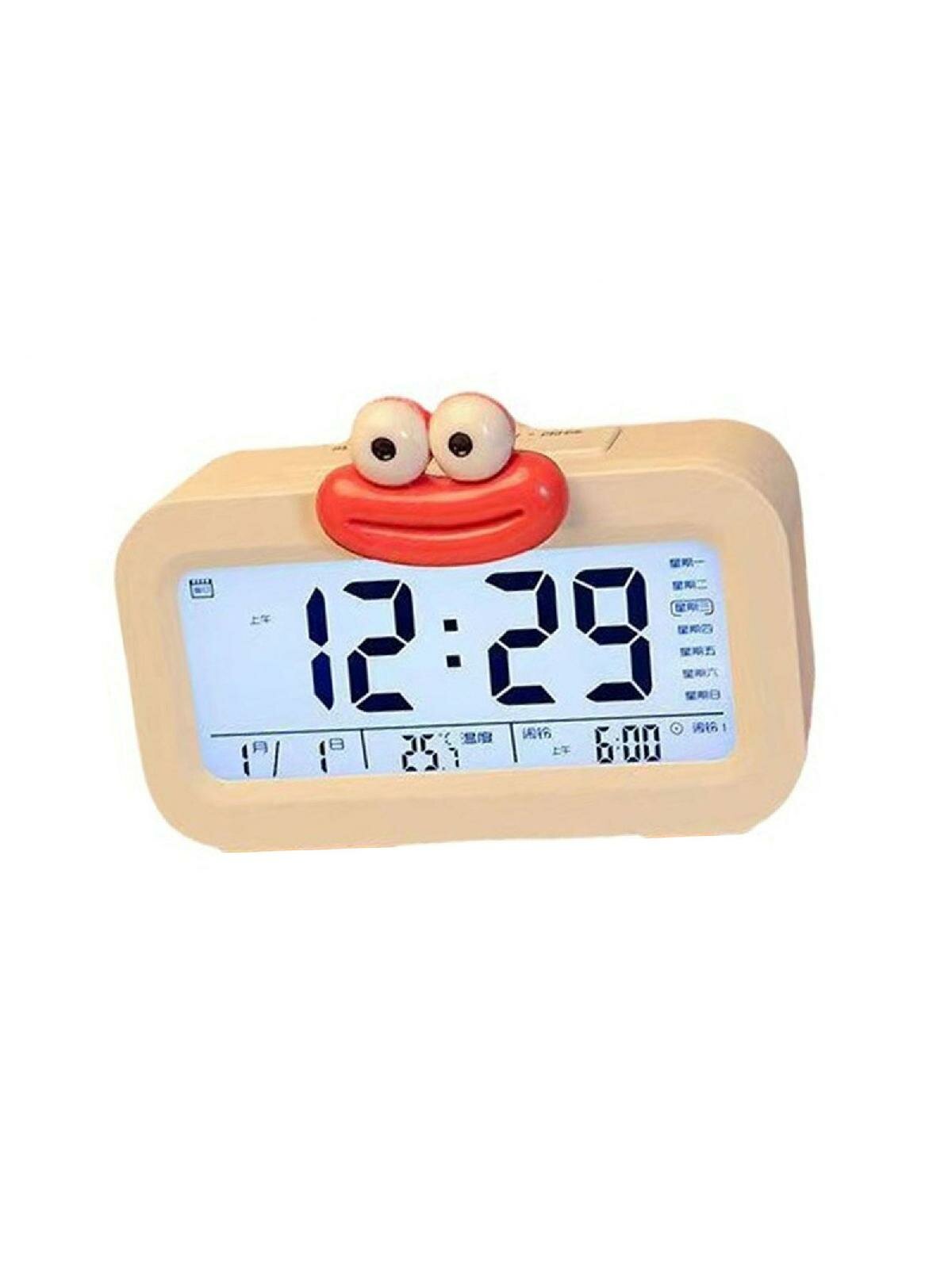 Креативный мультяшный будильник с цифровым ЖК-дисплеем "Сосисочная губа" на батарейках