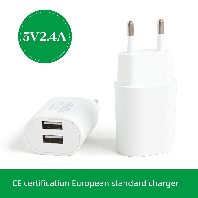 Европейский стандартный адаптер с двумя USB-портами, двухконтактное европейское зарядное устройство для международных