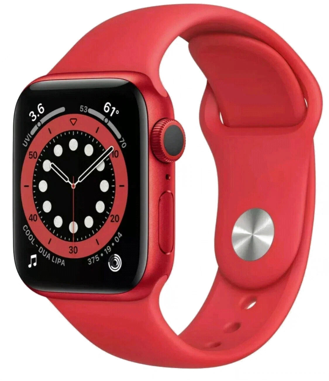 Смарт часы эпл вотч watch series 6 40mm спортивный ремень GPS Восстановленный (б/у) алюминиевый Case красн