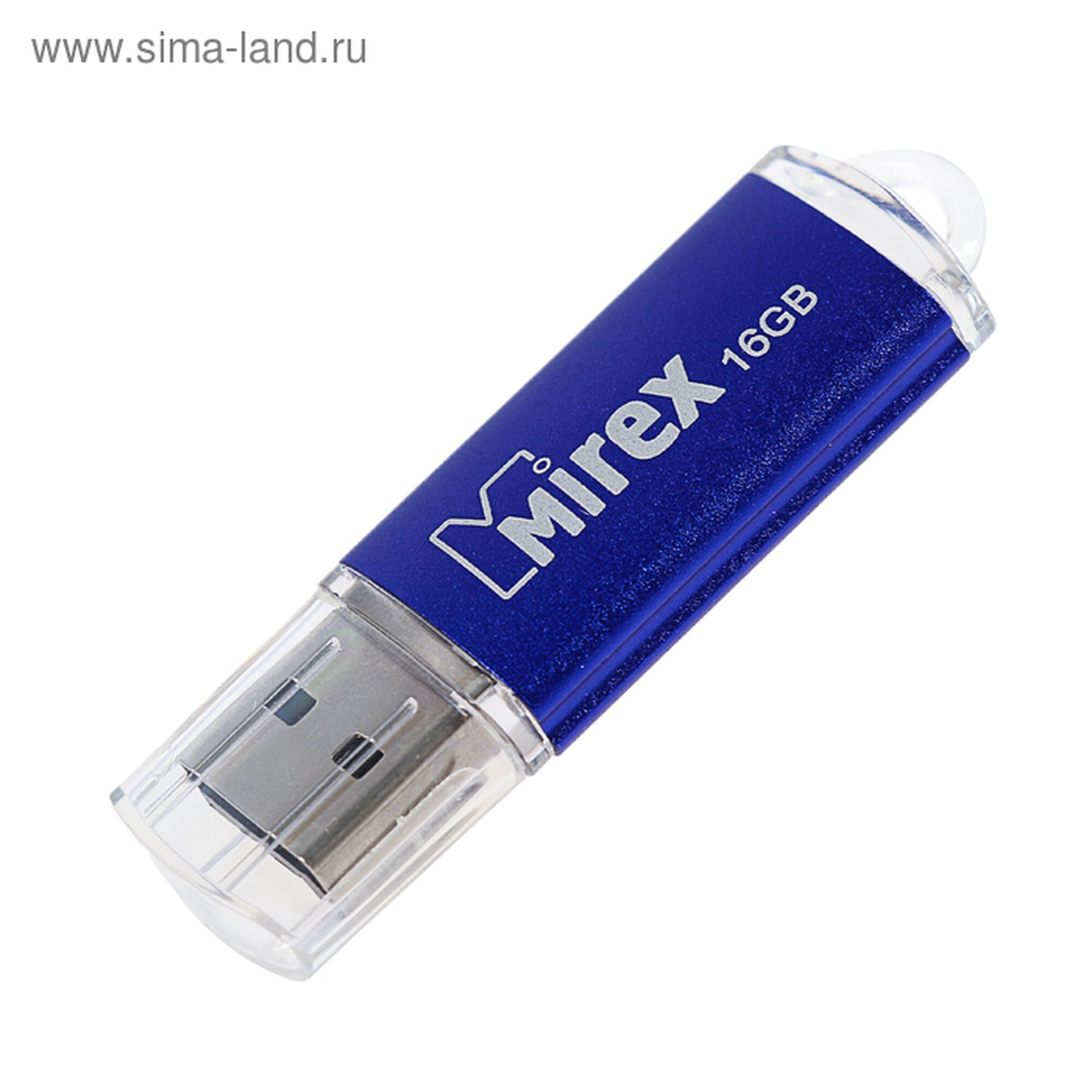 Флешка Mirex UNIT AQUA, 16 Гб, USB2.0, чт до 25 Мб/с, зап до 15 Мб/с, синяя 2891034