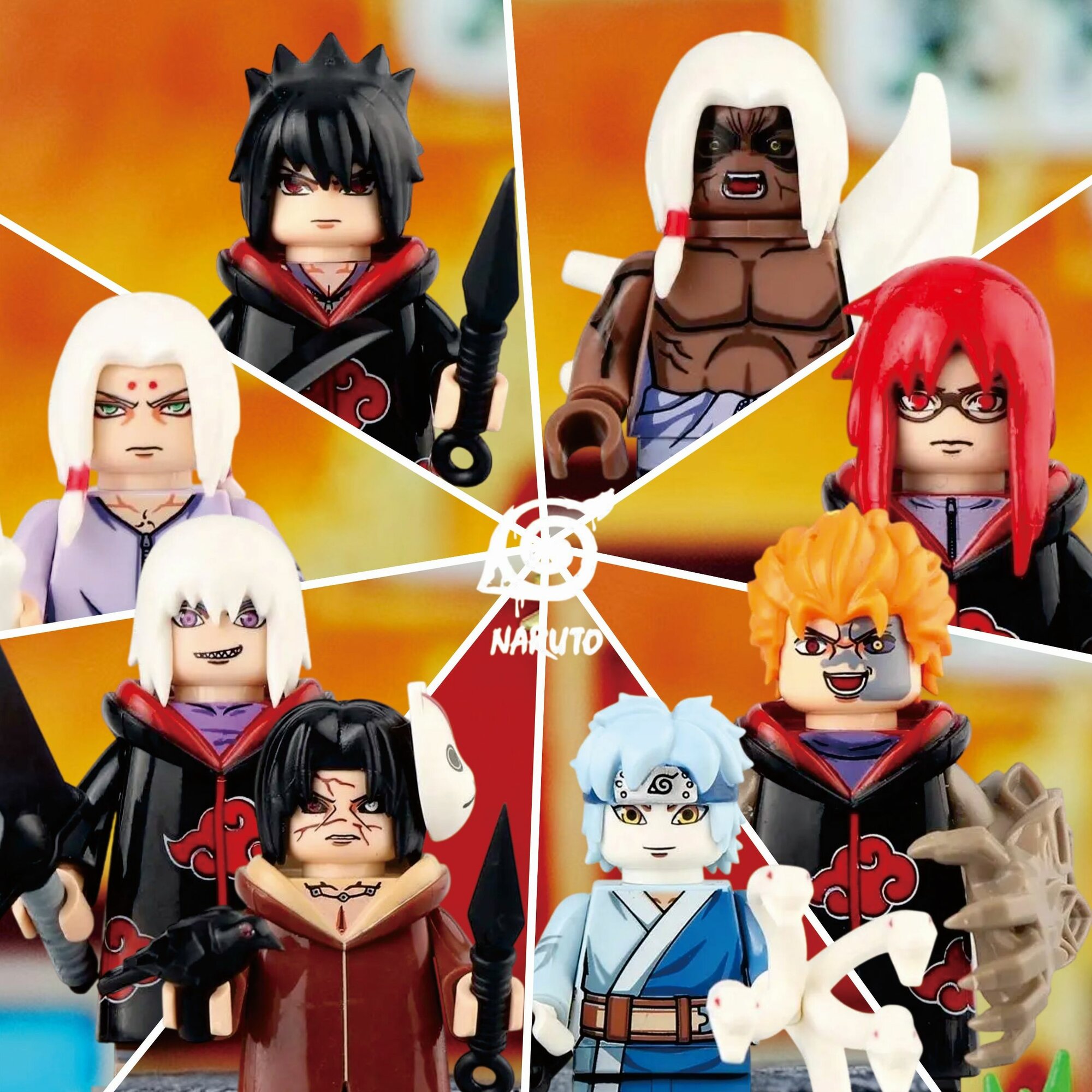 Naruto/Набор игрушки минифигурки аниме Наруто 8 шт/конструктор совместимый с лего/конструктор Наруто