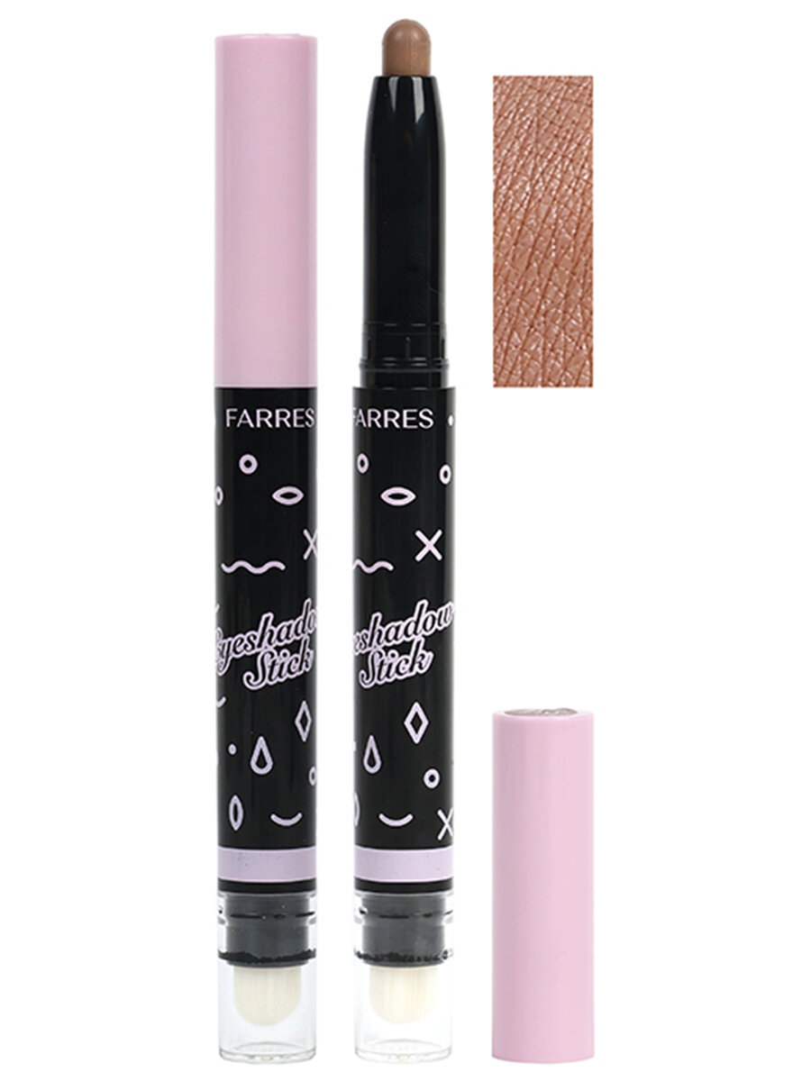 Тени-стик для век Farres стойкие с аппликатором, тон 01 карамельный / матовый