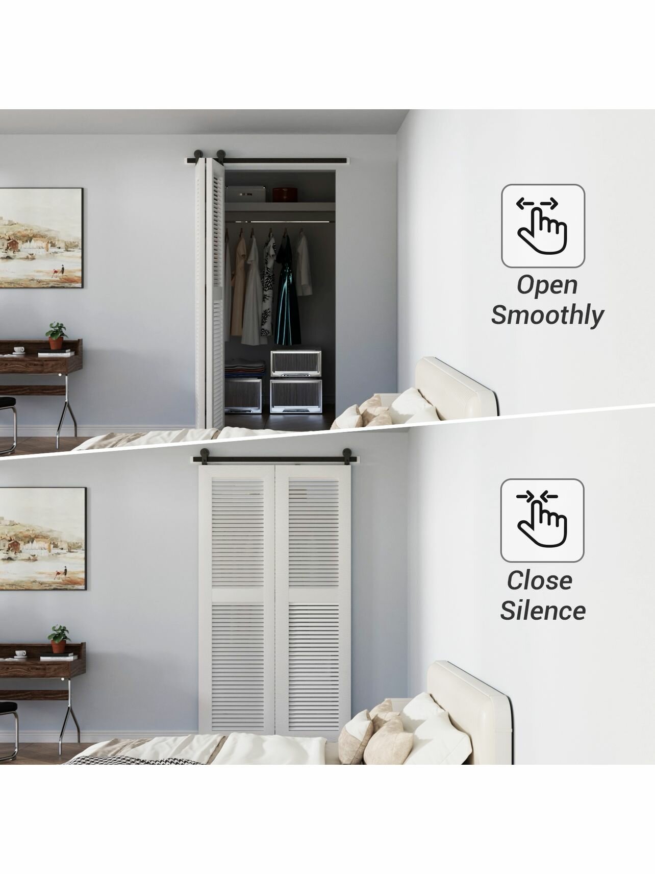 201cm Складная одностворчатая дверь сарая с Т-образным роликом (без двери)