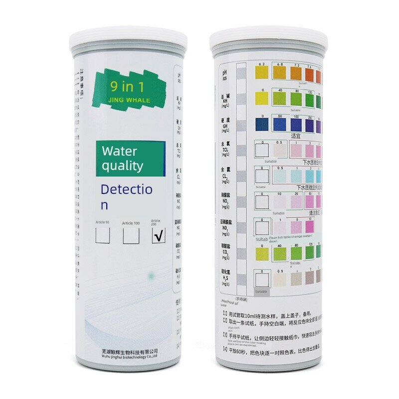 Набор для быстрого анализа качества воды в аквариуме: нитриты, аммиак, азот, pH, жесткость, растворенный кислород,